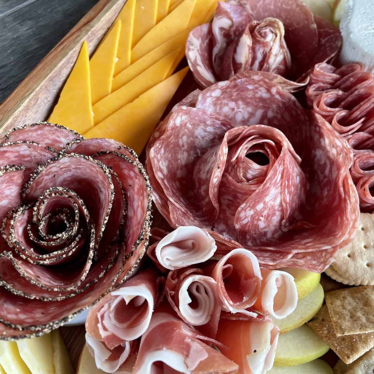 How to Make a Meat Rose for a Charcuterie Board • Fancy Apron