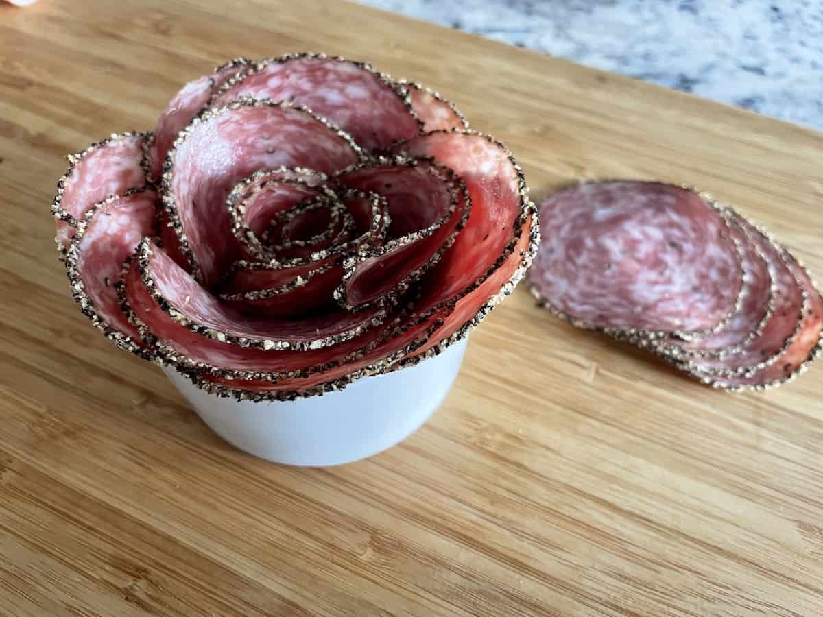 How to Make a Meat Rose for a Charcuterie Board • Fancy Apron